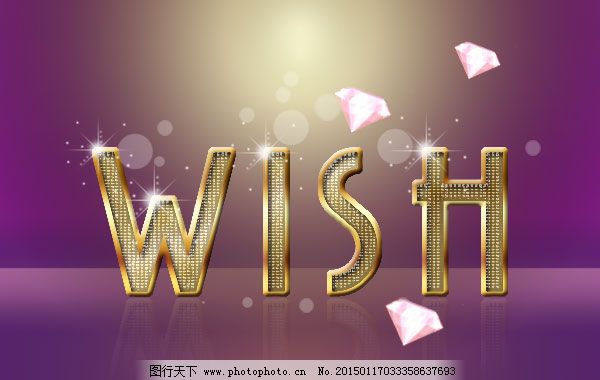 wish英文字体图片_艺术字_设计元素-图行天下素材网